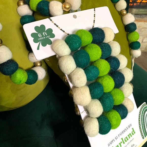 Holiday | St Patricks Day Wool Pom Pom Garland String Single Strand 6 ...